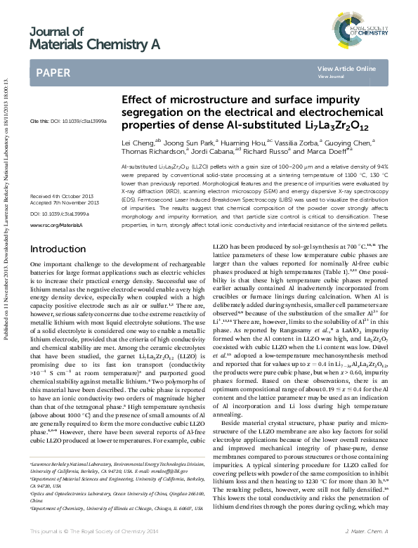 Pdf Effect Of Microstructure And Surface Impurity Segregation On The Electrical And