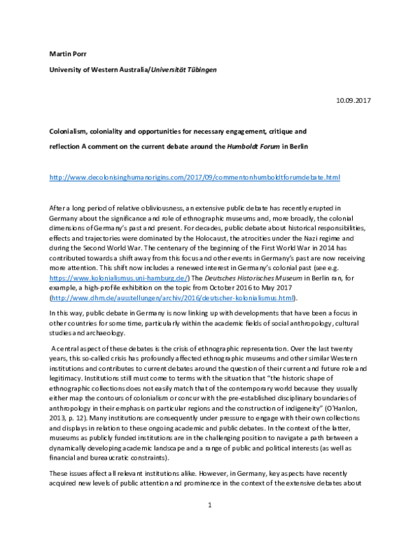 (PDF) Colonialism, coloniality and opportunities for necessary ...