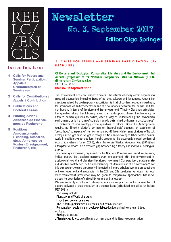 (PDF) ESCL/SELC Newsletter Sept 2017