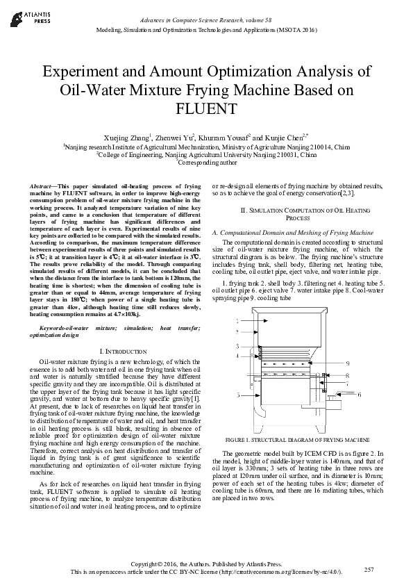 (PDF) Experiment and Amount Optimization Analysis of Oil-Water Mixture ...