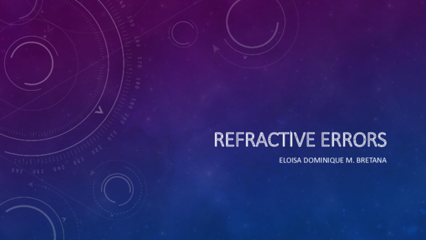(PPT) REFRACTIVE ERRORS-