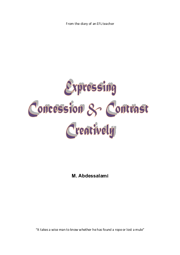 (PDF) Expressing Concession & Contrast Creatively