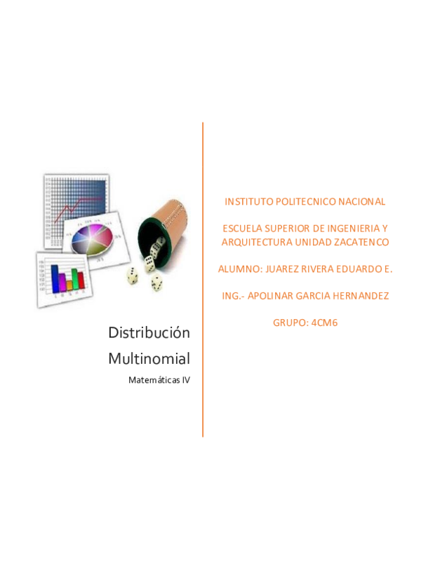 (DOC) Distribución Multinomial Matemáticas IV