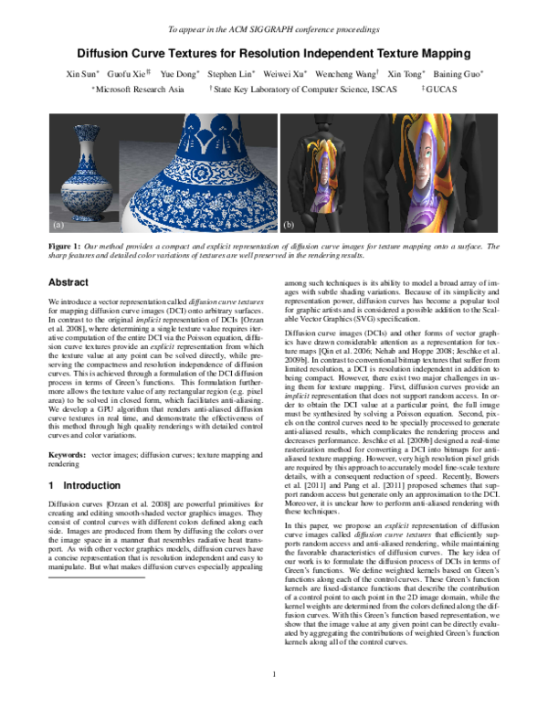 (PDF) Diffusion curve textures for resolution independent texture mapping