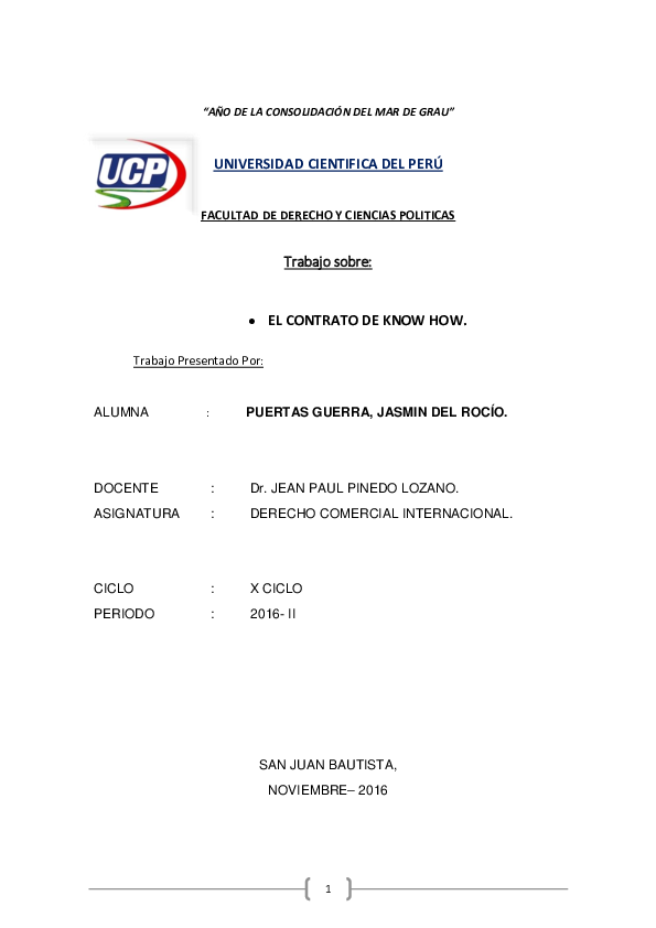 (DOC) El Contrato de Know How