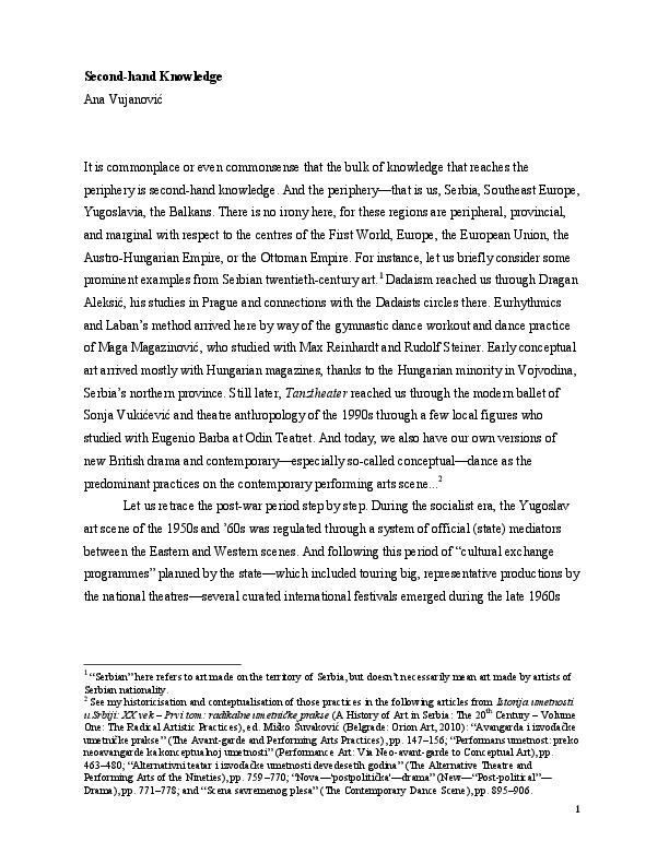 (PDF) Second-hand Knowledge