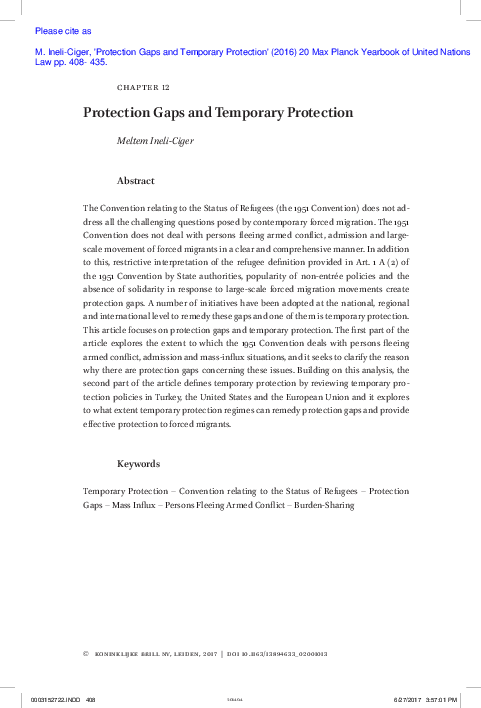 (PDF) Protection Gaps and Temporary Protection