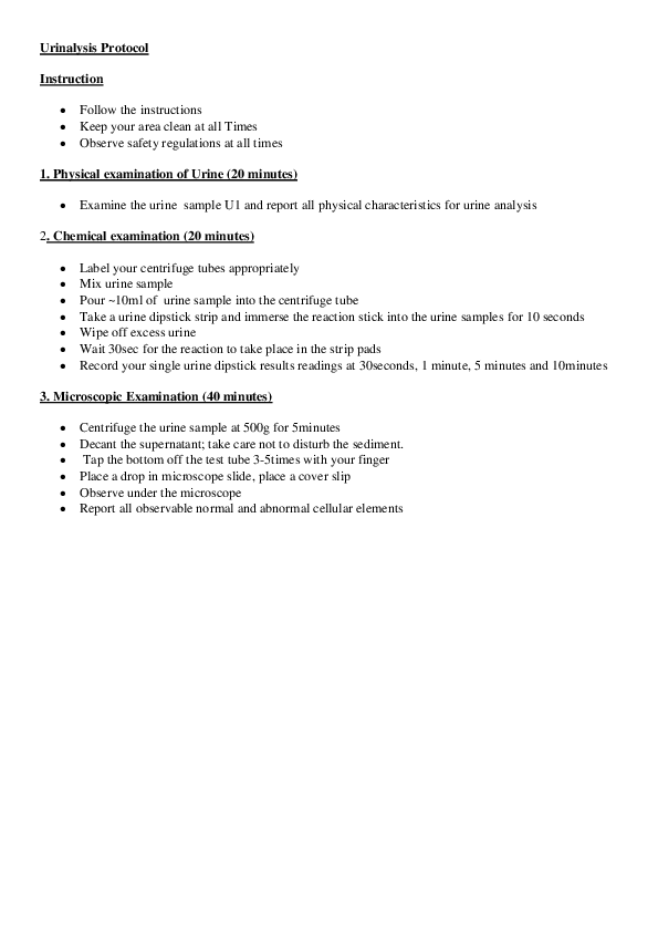 (PDF) Urinalysis Practical