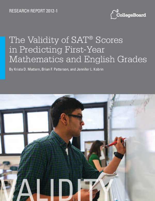 (PDF) The validity of SAT scores in predicting first-year mathematics ...