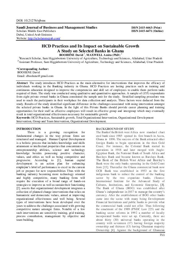 (PDF) HCD Practices and Its Impact on Sustainable Growth A Study on ...