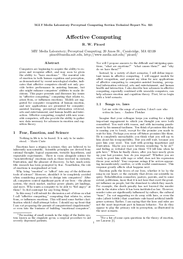 (PDF) Affective Computing
