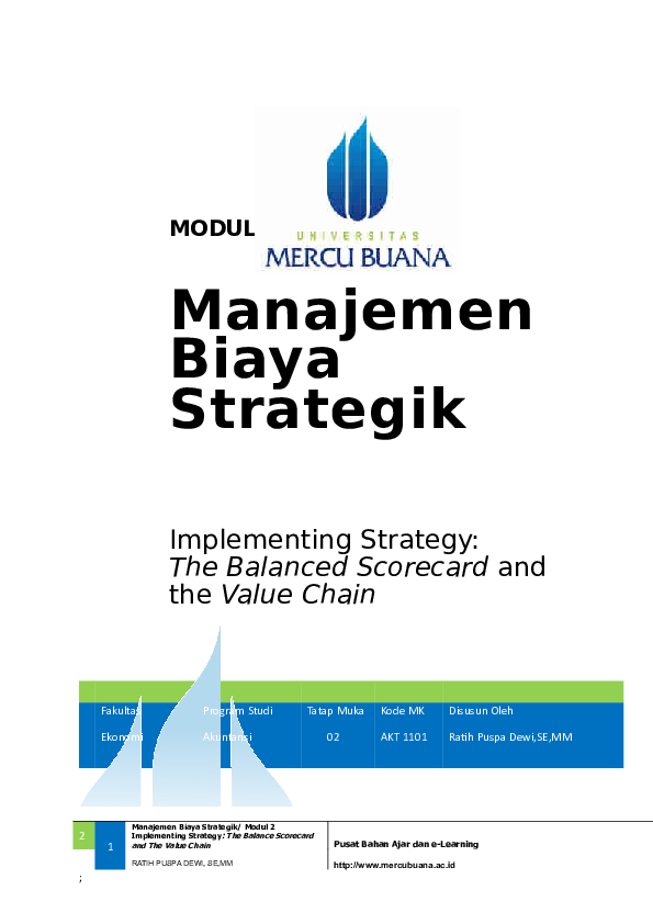 (DOC) Modul 2 Implementing Strategy-Balance Score Card ,Value Chain ...