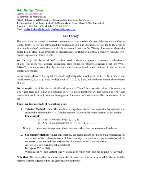 (PDF) Set Theory