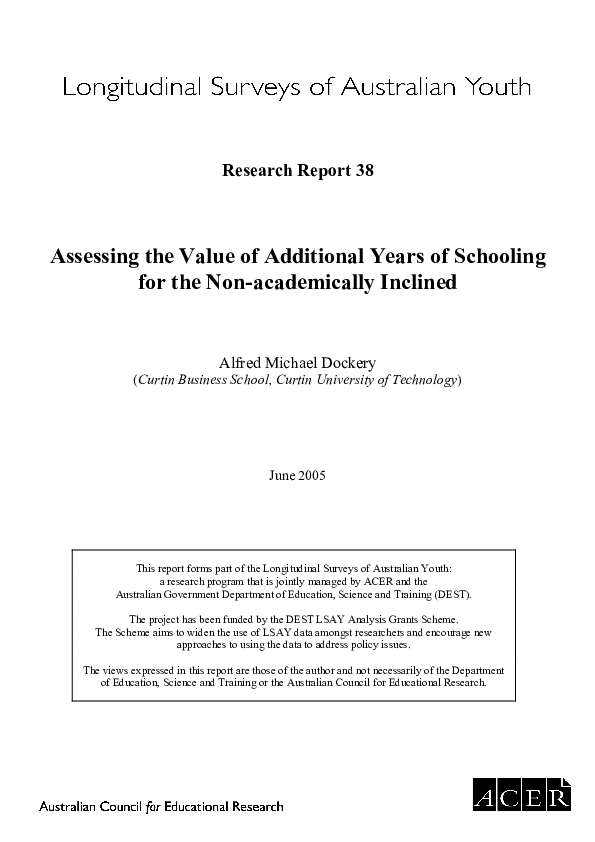 (PDF) Assessing the Value of Additional Years of Schooling for the Non ...