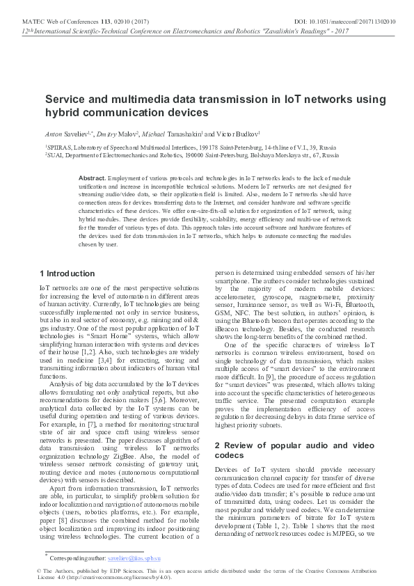 Pdf Service And Multimedia Data Transmission In Iot Networks Using Hybrid Communication Devices