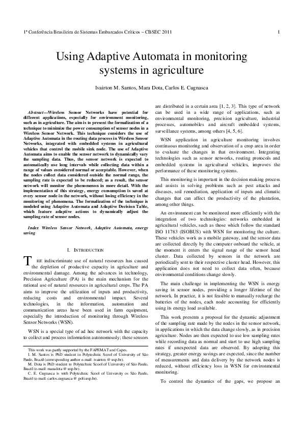(PDF) Using Adaptive Automata in monitoring systems in agriculture