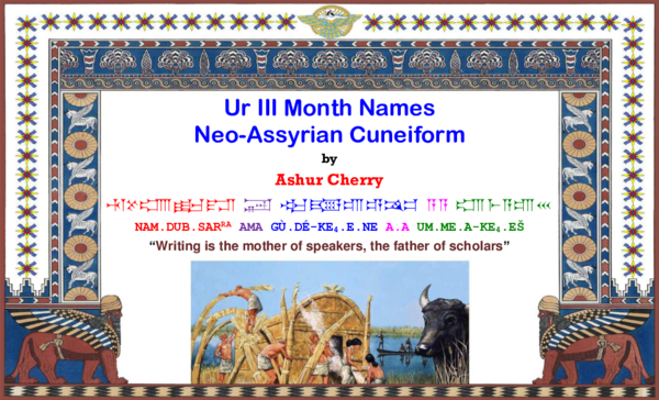 (PDF) Ur III Month Names: Neo-Assyrian Cuneiform