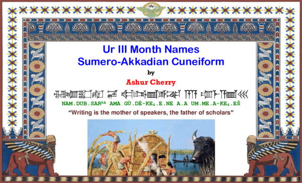 (PDF) Ur III Month Names: Sumero-Akkadian Cuneiform
