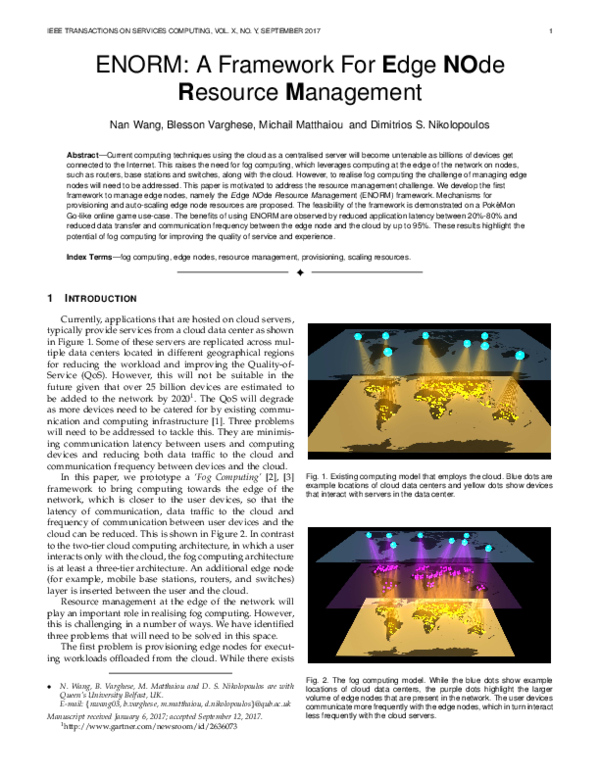 (PDF) ENORM: A Framework For Edge NOde Resource Management