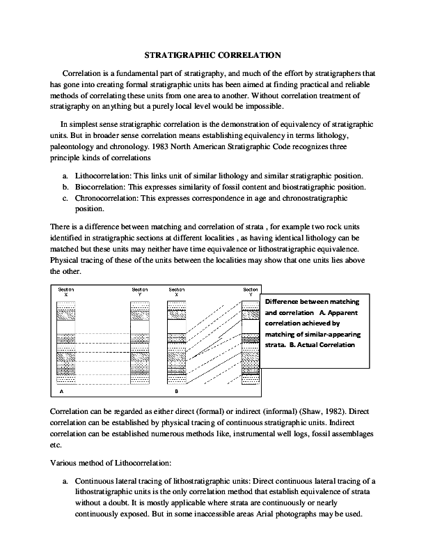Pdf Stratigraphic Correlation Pdf