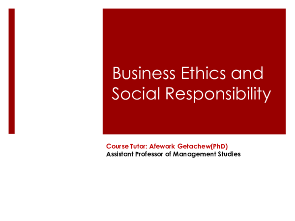 (PPT) Business Ethics and social responsibility