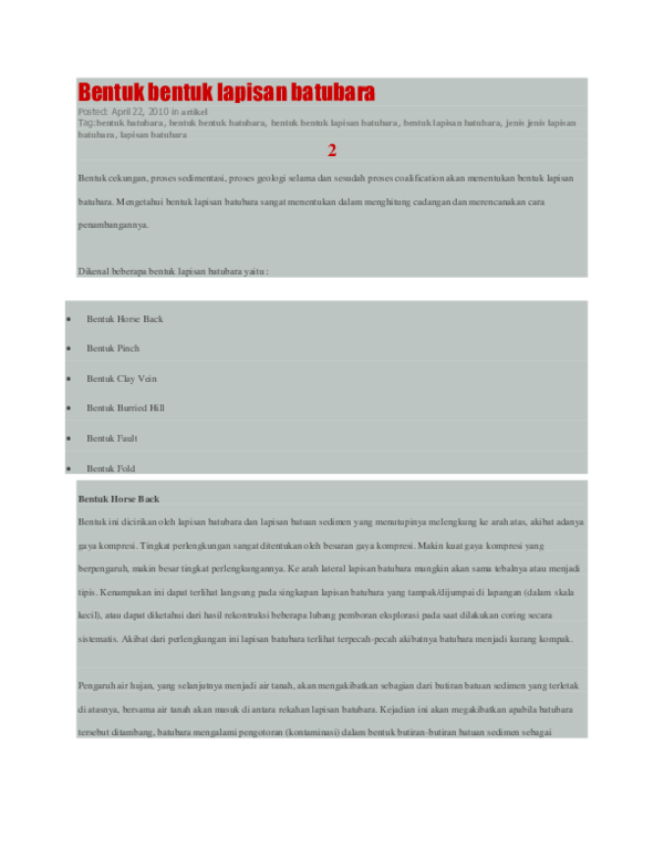 (DOC) Bentuk bentuk lapisan batubara