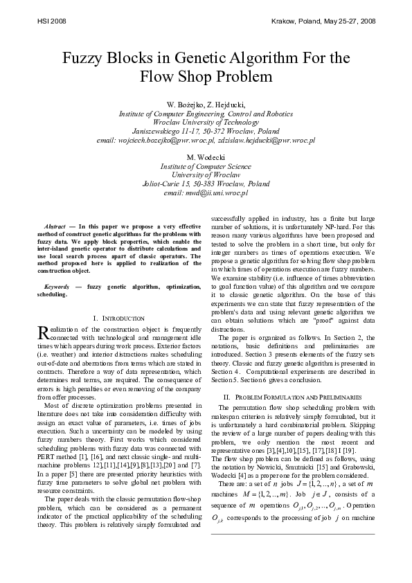 (PDF) Hejducky fuzzy blocks in genetic algorithm for fss