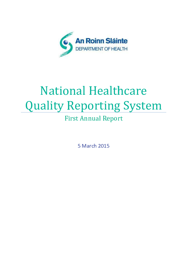 (PDF) National Healthcare Quality Reporting System First Annual Report