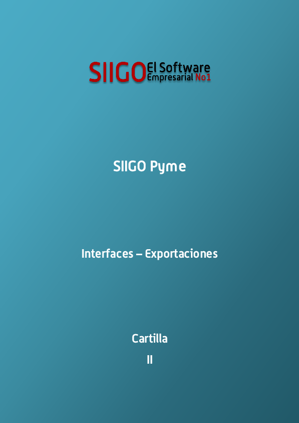 (PDF) SIIGO Pyme Interfaces – Exportaciones Cartilla II