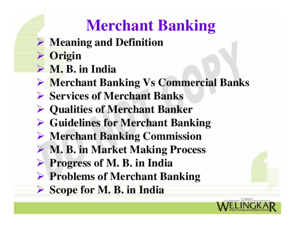 (PDF) merchant banking