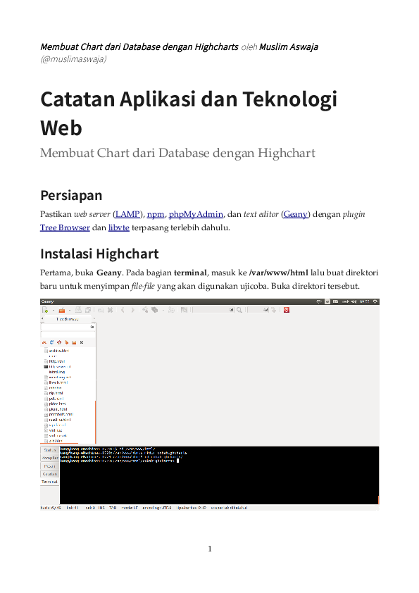 (PDF) Membuat Chart dari Database dengan Highcharts