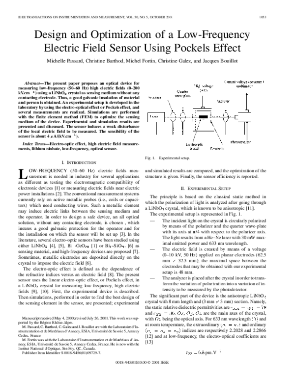 (PDF) Design and optimization of a low-frequency electric field sensor ...
