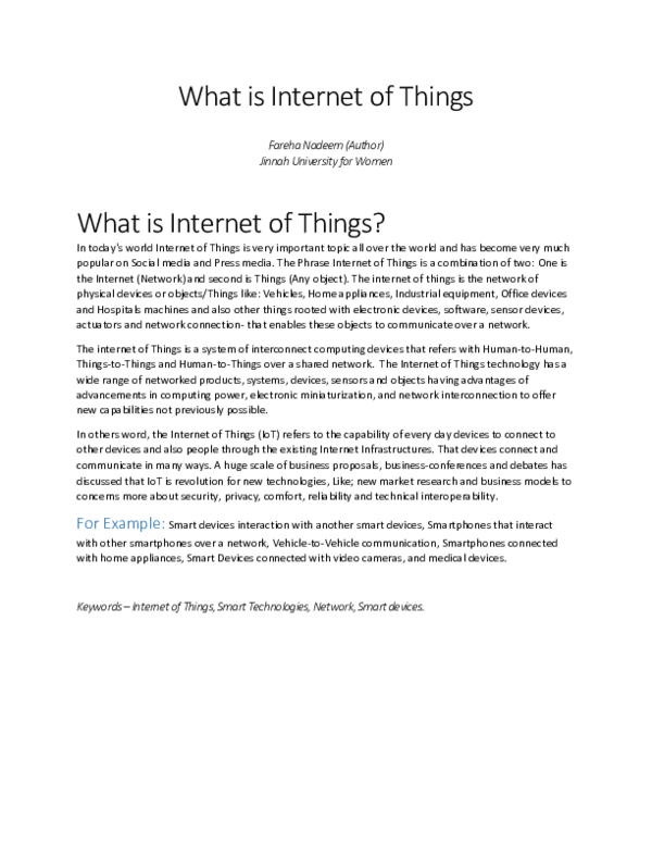 (DOC) What is Internet of Things