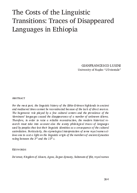 (PDF) The Costs of the Linguistic Transitions: Traces of Disappeared ...