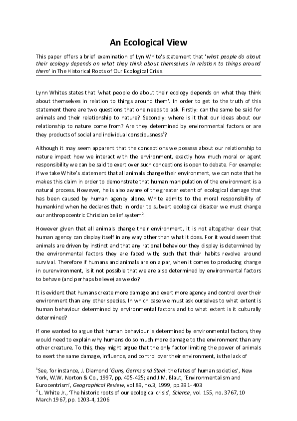 (PDF) An Ecological View | Helah K Milroy - Academia.edu