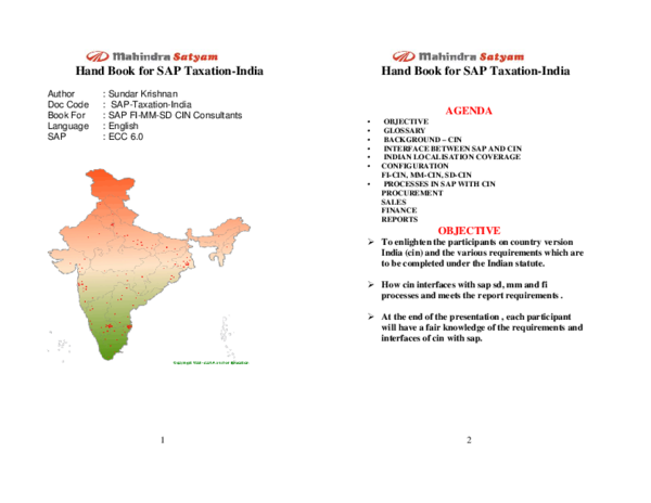 (PDF) Hand Book for SAP Taxation-India Hand Book for SAP Taxation-India INTERFACE BETWEEN SAP ...