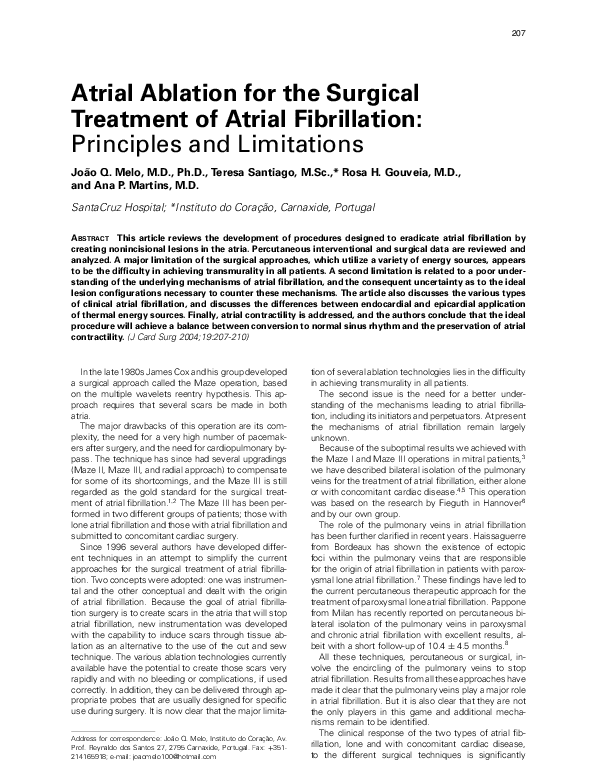 (PDF) Atrial fibrillation ablation procedure using electroanatomic reconstruction of the right ...