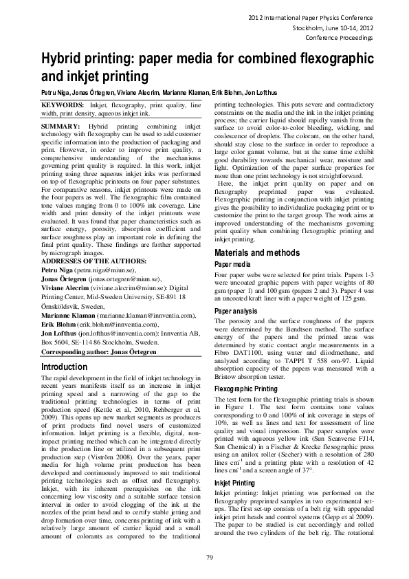 (PDF) Hybrid printing : paper media for combined flexographic and ...