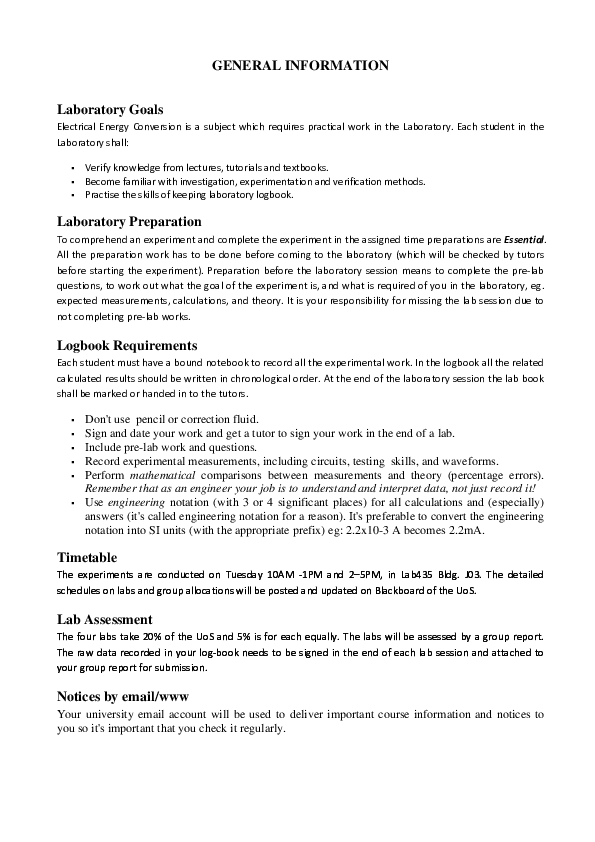 (PDF) GENERAL INFORMATION Laboratory Goals | 雪华 马 - Academia.edu