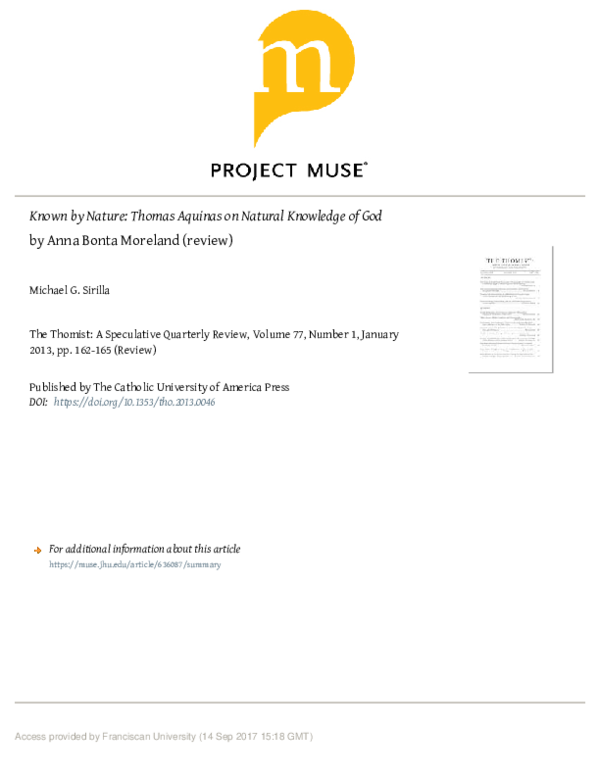 (PDF) Sirilla review of Moreland's "Known by Nature" for The Thomist