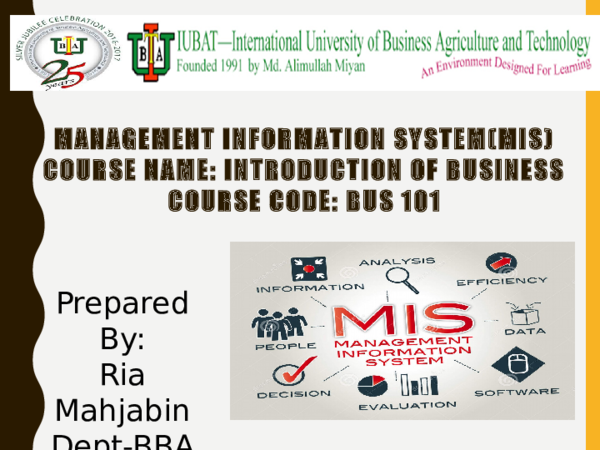 Ppt Management Information System Pptx