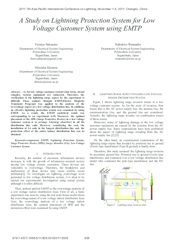 (PDF) A Study on Lightning Protection System for Low Voltage Customer ...