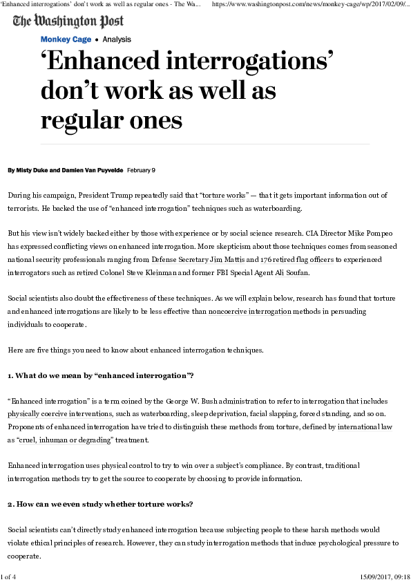 (PDF) ‘Enhanced interrogations’ don’t work as well as regular ones ...
