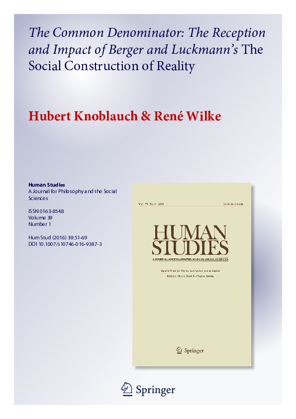 (PDF) Human Studies A Journal for Philosophy and the Social Sciences