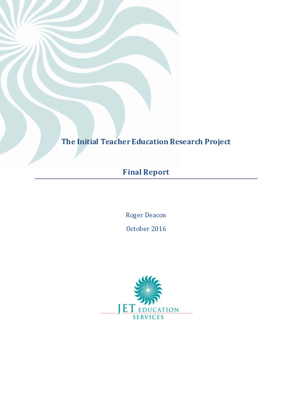 (PDF) The Initial Teacher Education Research Project : Final Report