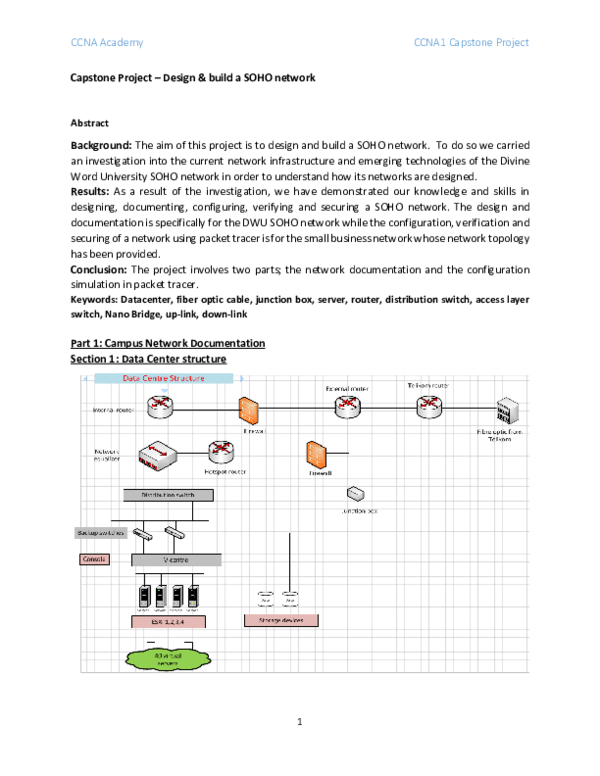 (DOC) Capstone Project – Design & build a SOHO network
