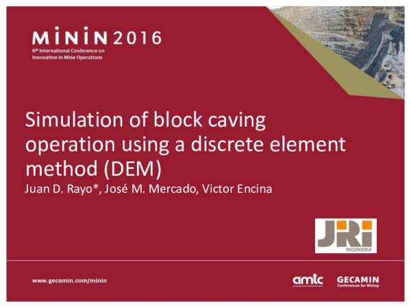 Pdf Simulation Of Block Caving Operation Using A Discrete Element Method Dem