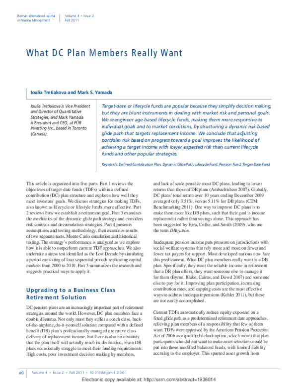 (PDF) What DC Plan Members Really Want