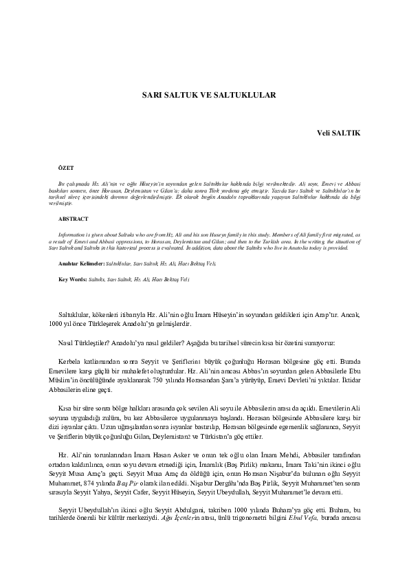(PDF) Saltuklular ve Sarı Saltuk