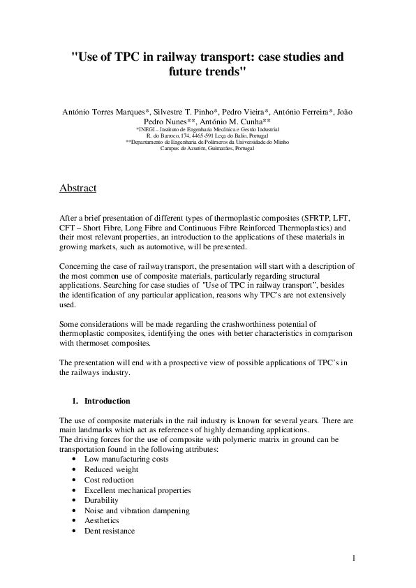 (PDF) Use of TPC in railway transport: case studies and future trends ...